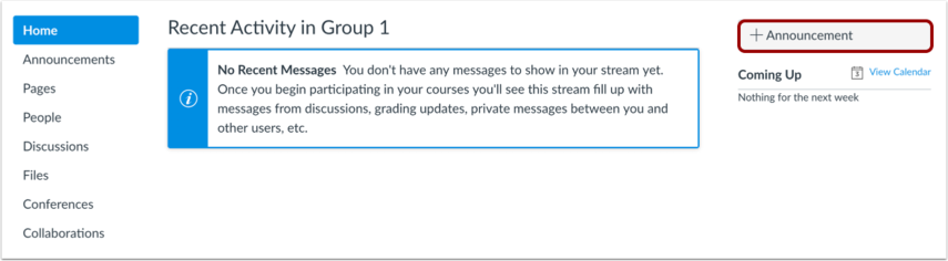 How do I add an announcement in a group? – EMERITUS HELP CENTER